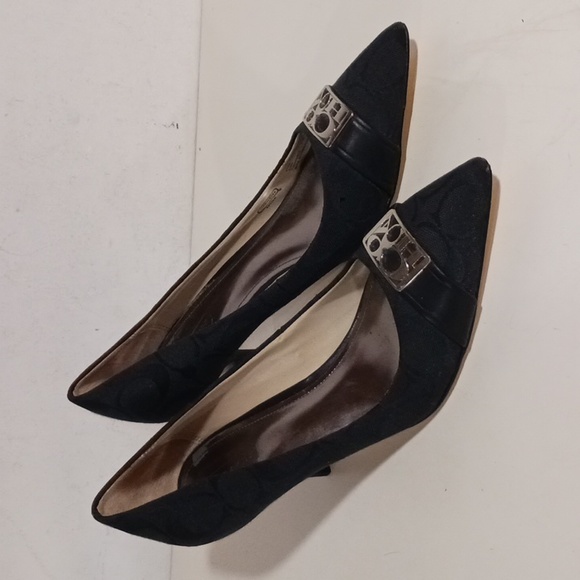 Coach | Shoes | Coach Zuma Signature Canvas Heels Sz 75 | Poshmark